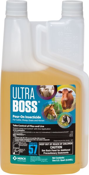 ULTRA BOSS Pour-On Insecticide Fly & Insect Control for Cattle, Sheep ...