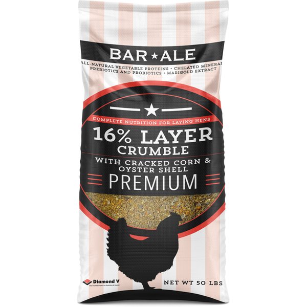 BAR ALE 16% Protein Layer Crumble with Cracked Corn & Oyster Shell ...