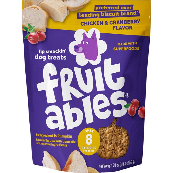 FRUITABLES Chicken & Cranberry Flavor Dog Treats, 20-oz bag - Chewy.com