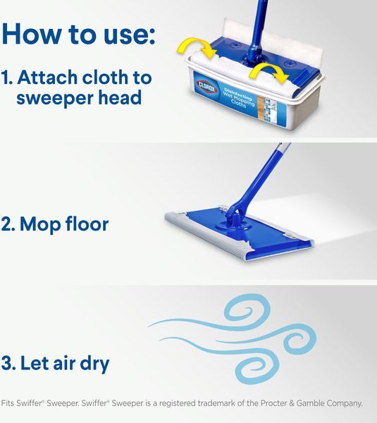 CLOROX Rain Clean Disinfecting Wet Mop Cloths, 48 count - Chewy.com