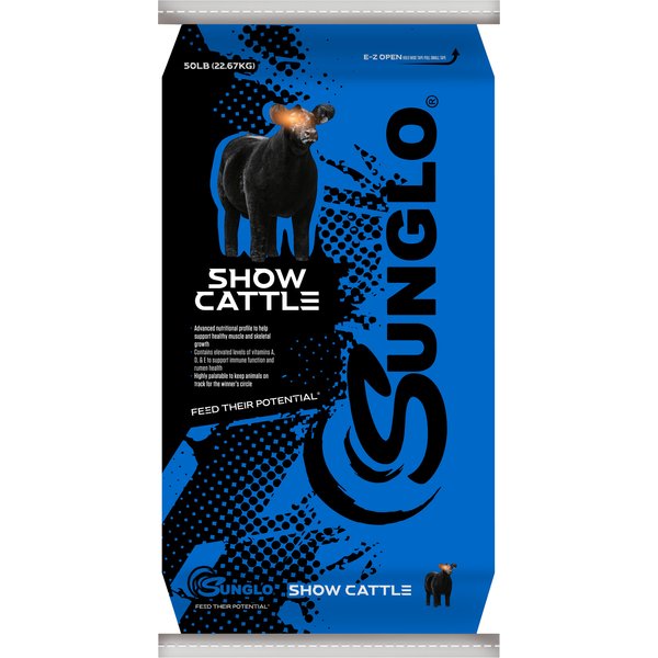 SUNGLO Show Cattle 12T 12% Protein Textured Cattle Feed, 50-lb bag ...