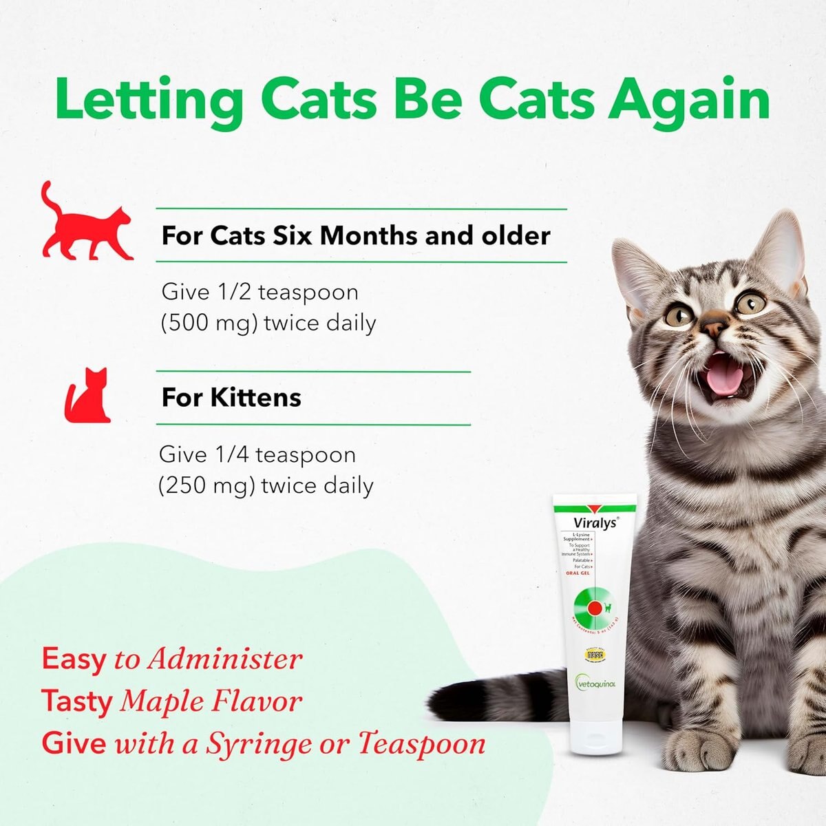 Vetoquinol Viralys (L-Lysine) Oral Gel for Cats (Free Shipping) | Chewy