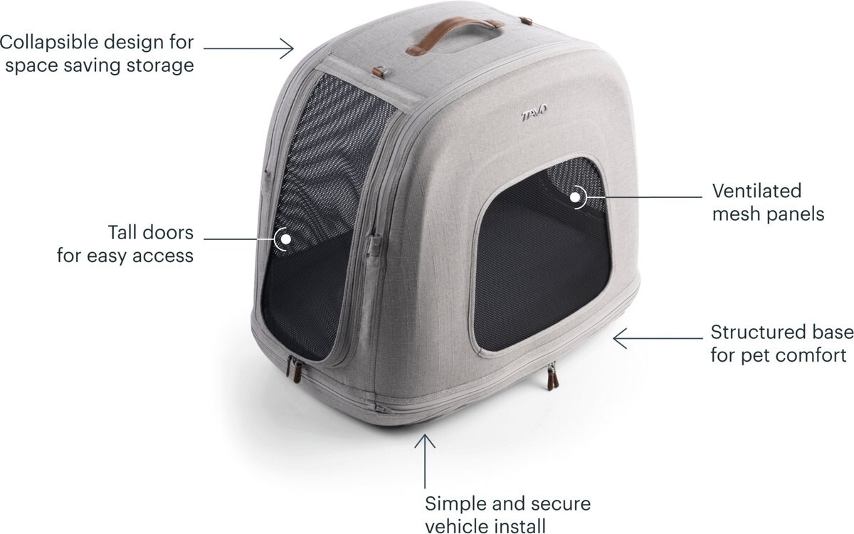 TAVO PETS Crispin Protection System Dog & Cat Kennel, Onyx, Medium - Chewy.com