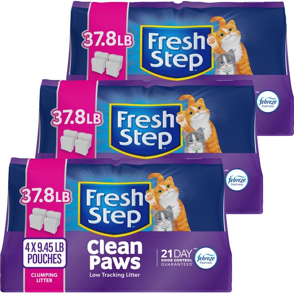 FRESH STEP Clean Paws Multi-Cat Scented Clumping Cat Litter, 37.8-lb ...