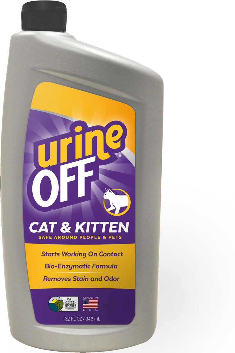 URINE OFF Cat & Kitten Formula Stain & Odor Remover, 32-fl oz bottle ...