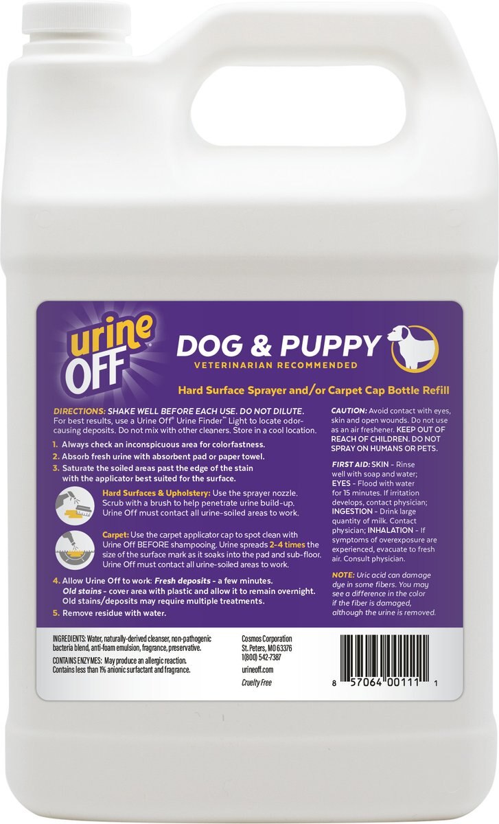 URINE OFF Dog & Puppy Formula Stain & Odor Remover, 1-gal bottle ...