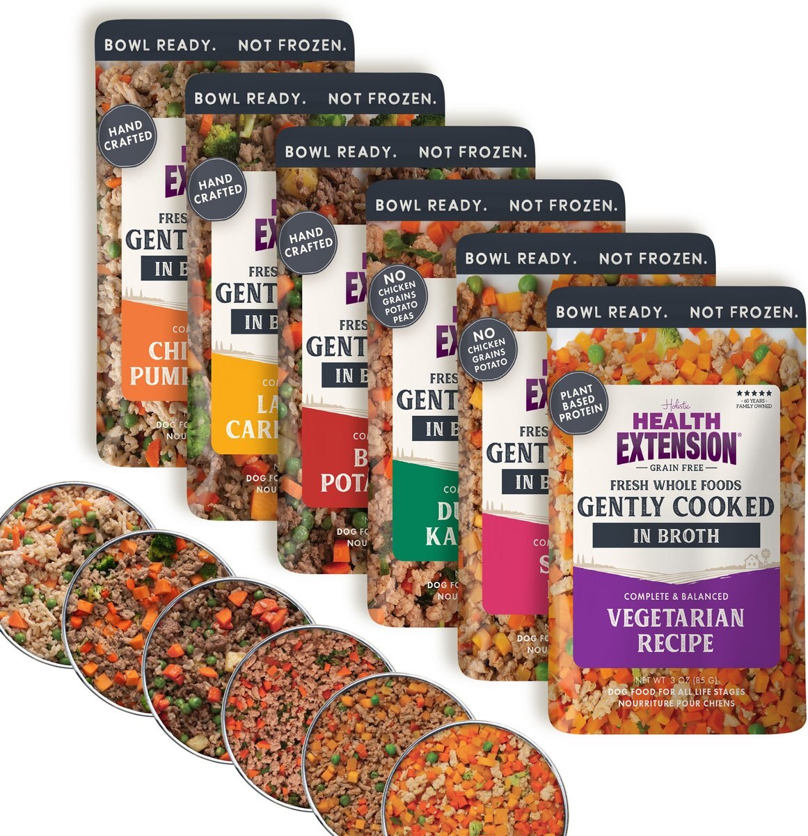 HEALTH EXTENSION Gently Cooked Grain-Free Variety Pack Wet Dog Food, 3-oz pouch, 20 count ...
