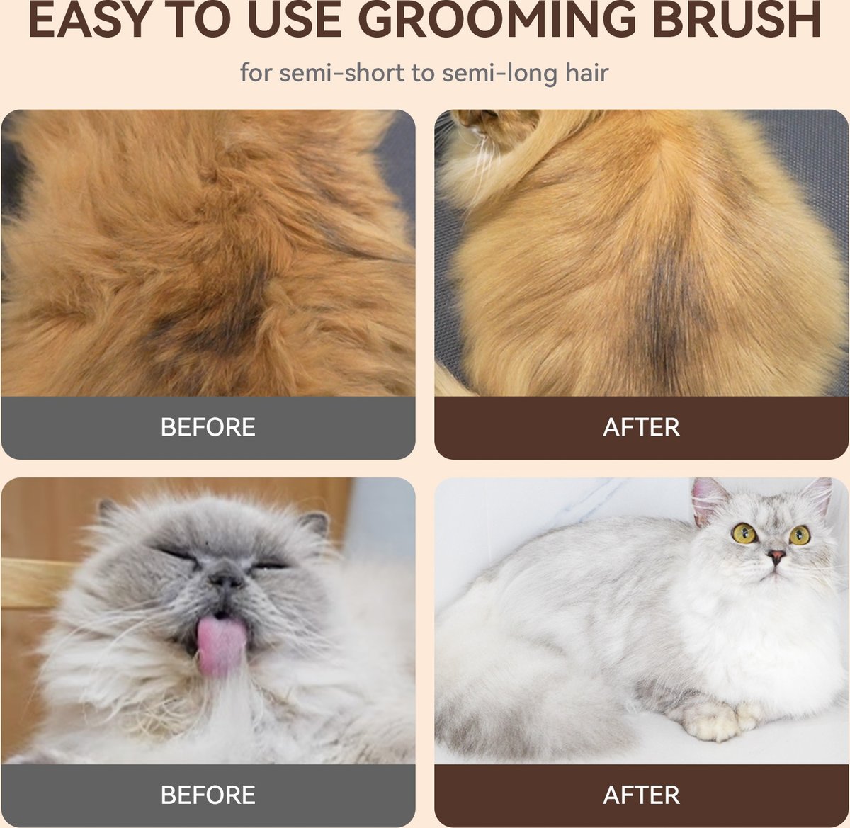 AUMUCA Self Cleaning Slicker Brush, Brown - Chewy.com