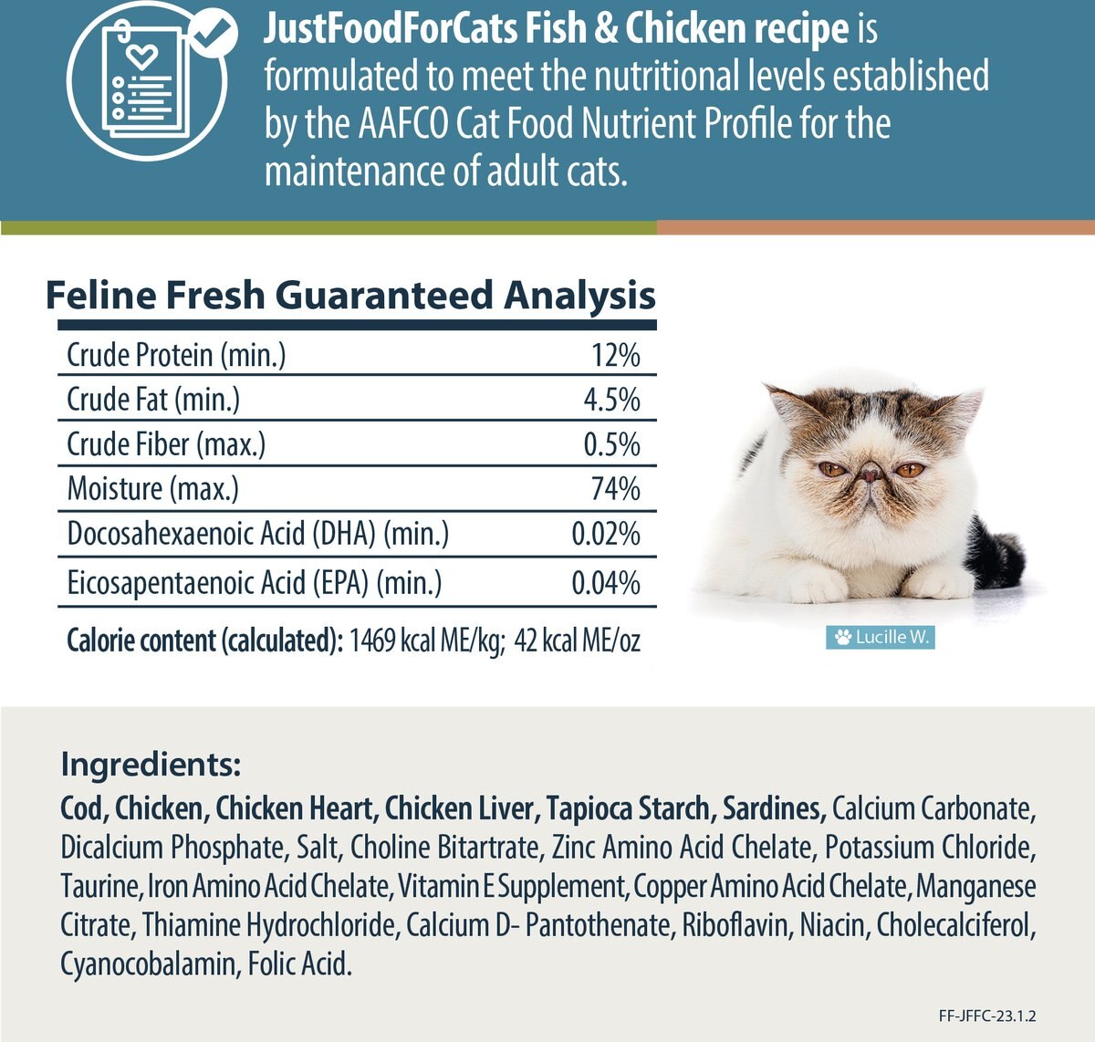 JUSTFOODFORCATS Fish & Chicken Recipe Frozen Human-Grade Fresh Cat Food ...