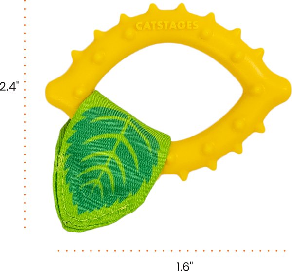 CATSTAGES Dental Lemon Teether Cat Plush Toy with Catnip Oil, Yellow ...