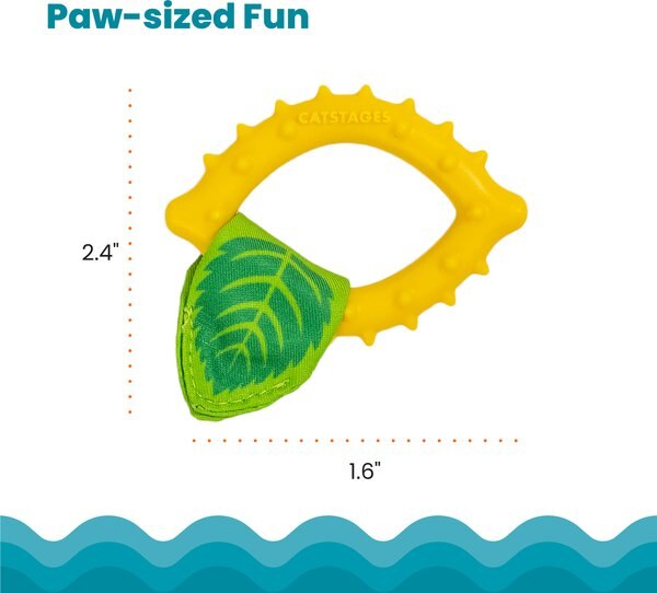 CATSTAGES Dental Lemon Teether Cat Plush Toy with Catnip Oil, Yellow ...