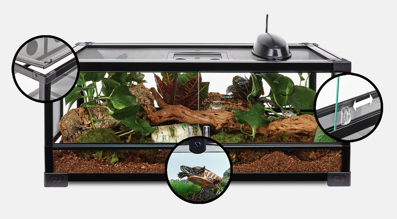 ZILLA QuickBuild Terrarium, Black, 48-in 65-gal - Chewy.com