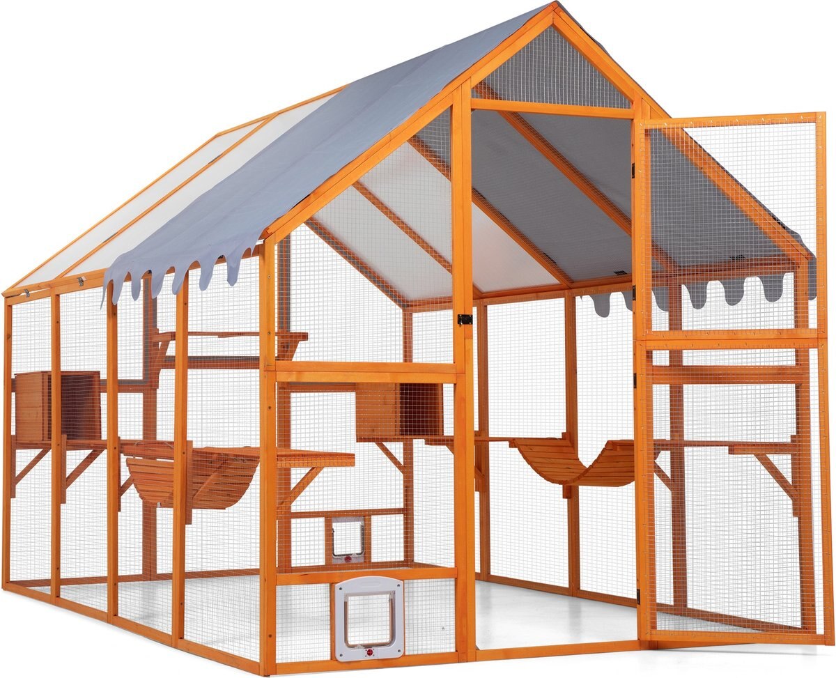 COZIWOW Outdoor Walk-in Catio Cat Exercise Pen, Orange - Chewy.com