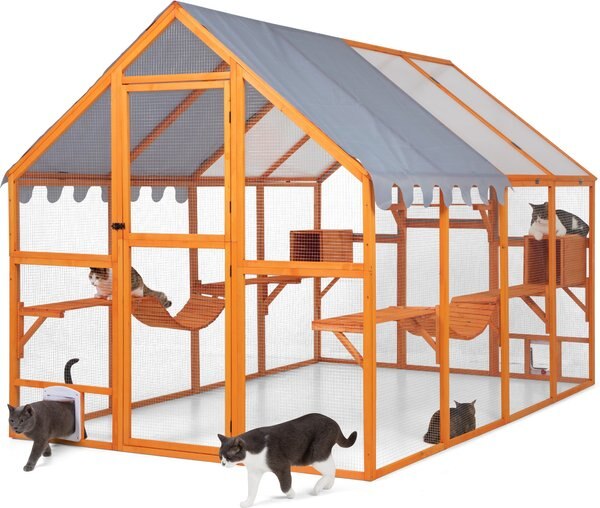 COZIWOW Outdoor Walk-in Catio Cat Exercise Pen, Orange - Chewy.com
