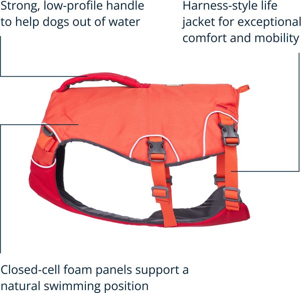 RUFFWEAR Confluence Dog Life Jacket, Tangelo Orange, Medium - Chewy.com