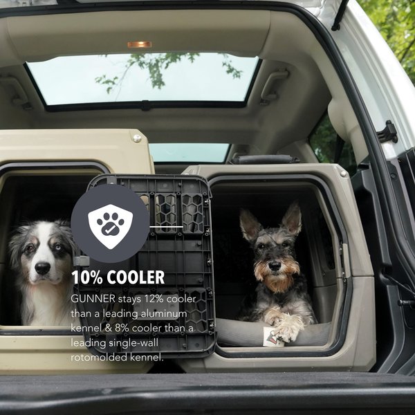 GUNNER G1 Double-Walled Dog Kennel, Gunmetal, Small - Chewy.com