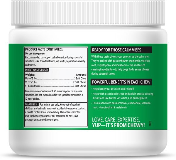 VIBEFUL Calming Melatonin Turkey Flavored Soft Chews Calming Supplement ...