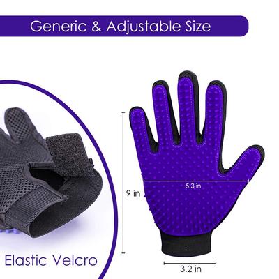 DELOMO Dog, Cat Horse & Small Pet Grooming Glove, Purple - Chewy.com