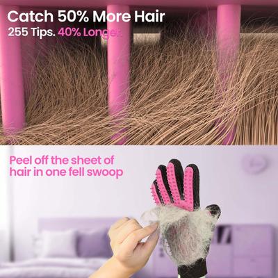 DELOMO Dog, Cat Horse & Small Pet Grooming Glove, Pink - Chewy.com