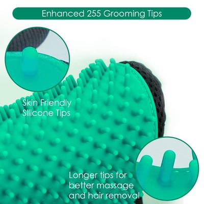 DELOMO Dog, Cat Horse & Small Pet Grooming Glove, Green - Chewy.com