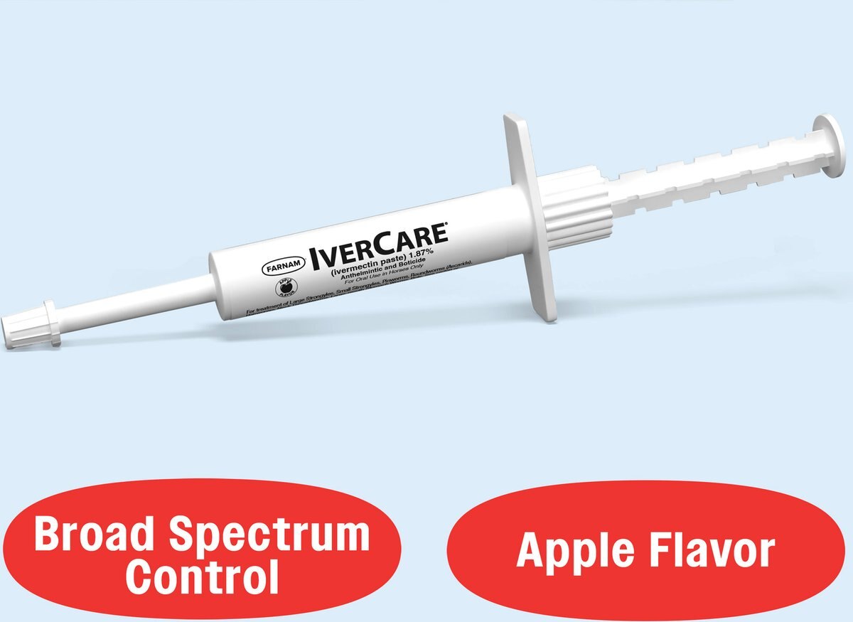 FARNAM Ivercare Ivermectin 1.87% Paste Horse Dewormer, Apple Flavor, 0. ...
