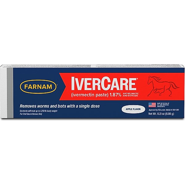 FARNAM Ivercare Ivermectin 1.87% Paste Horse Dewormer, Apple Flavor, 0. ...