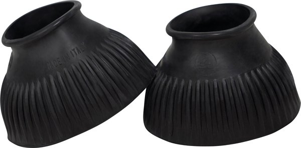GRAND PRIX Italian Pull On Rubber Horse Bell Boots, Black, Medium ...