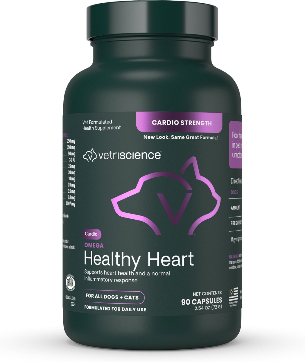 VETRISCIENCE Cardio Strength Capsules Heart Supplement for Cats & Dogs ...