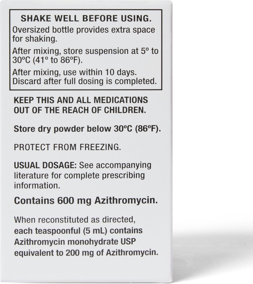 AZITHROMYCIN (Generic) Flavored Powder for Oral Suspension, 200 mg/5 mL ...
