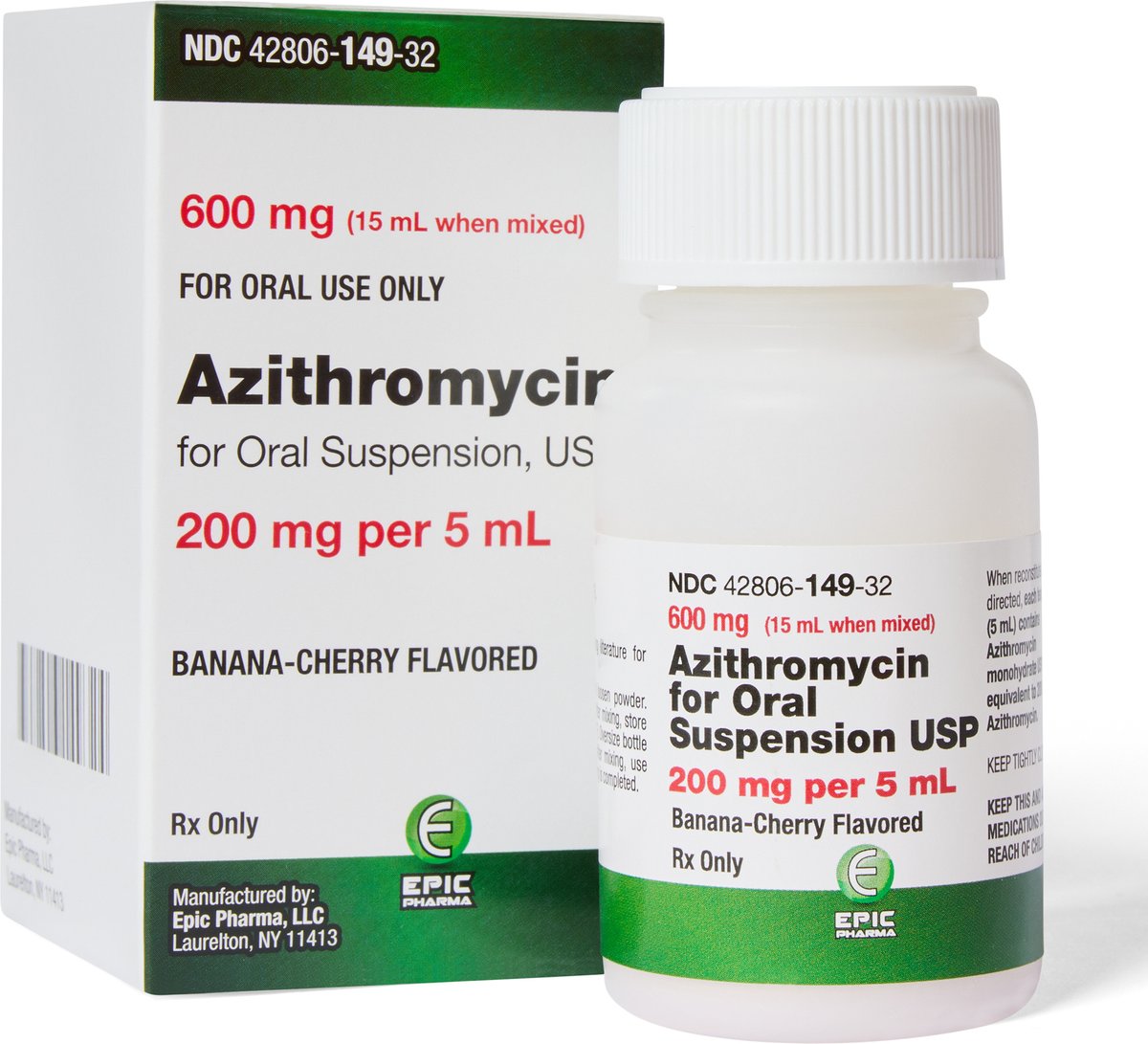 AZITHROMYCIN (Generic) Flavored Powder for Oral Suspension, 200 mg/5 mL ...