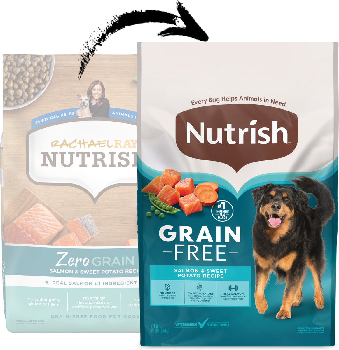 RACHAEL RAY NUTRISH Zero Grain Salmon & Sweet Potato Recipe Grain-Free ...