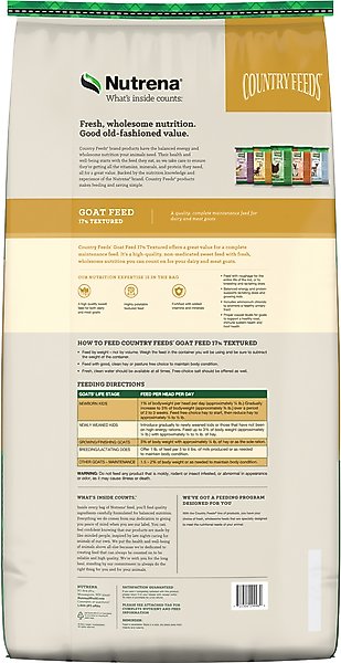 NUTRENA Country Feeds 17% Textured Goat Feed, 50-lb bag - Chewy.com
