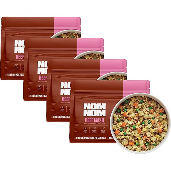 NOM NOM Freshly-Made Frozen Variety Pack Dog Food, 14-oz pouch, case of ...