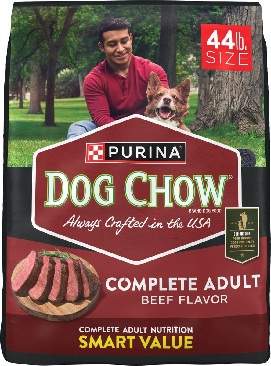 DOG CHOW Complete Adult with Beef Flavor Dry Dog Food, 44-lb bag ...