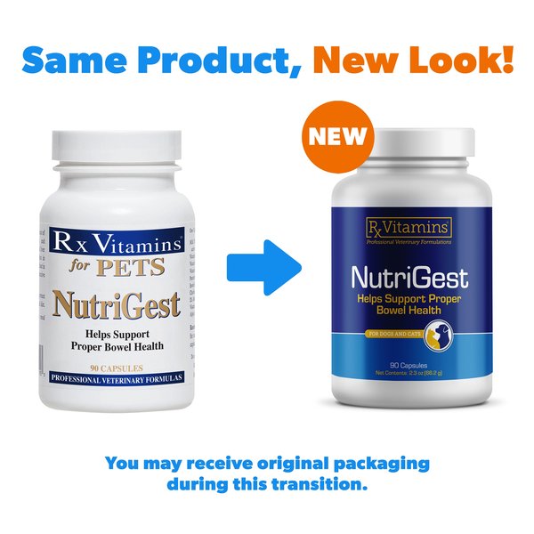 RX VITAMINS Nutrigest Capsules Digestive Supplement for Cats & Dogs, 90 ...