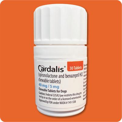 CARDALIS (Spironolactone/Benazepril) Chewable Tablets for Dogs, 40-mg/5 ...