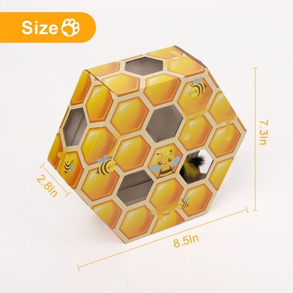 ALLFORPAWS Modern Cat Peek'A'Pounce Fuzzy Hive Cat Toy, Yellow - Chewy.com