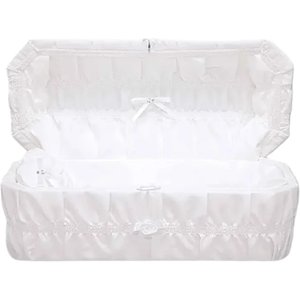 TITAN CASKET Octagon Cloth Covered Casket, White, 2-ft - Chewy.com