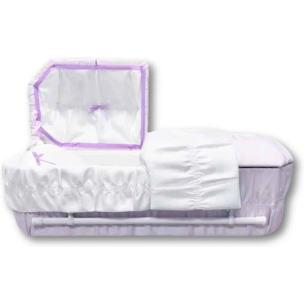 TITAN CASKET Octagon Cloth Covered Casket, Lilac, 3-ft 6-in - Chewy.com