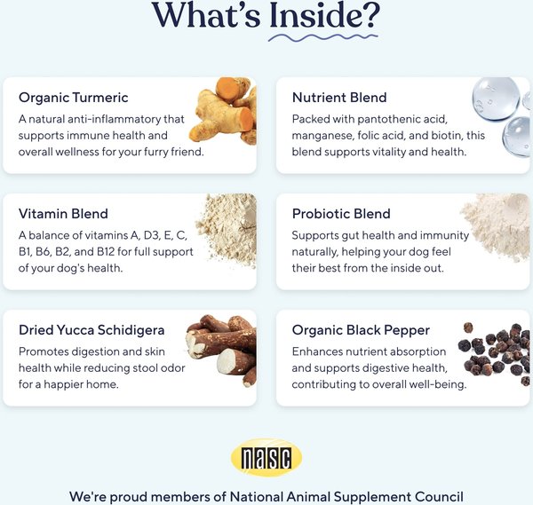 PAWFY Turkey & Bacon Flavored Chews Probiotic Supplement for Dogs, 30 ...