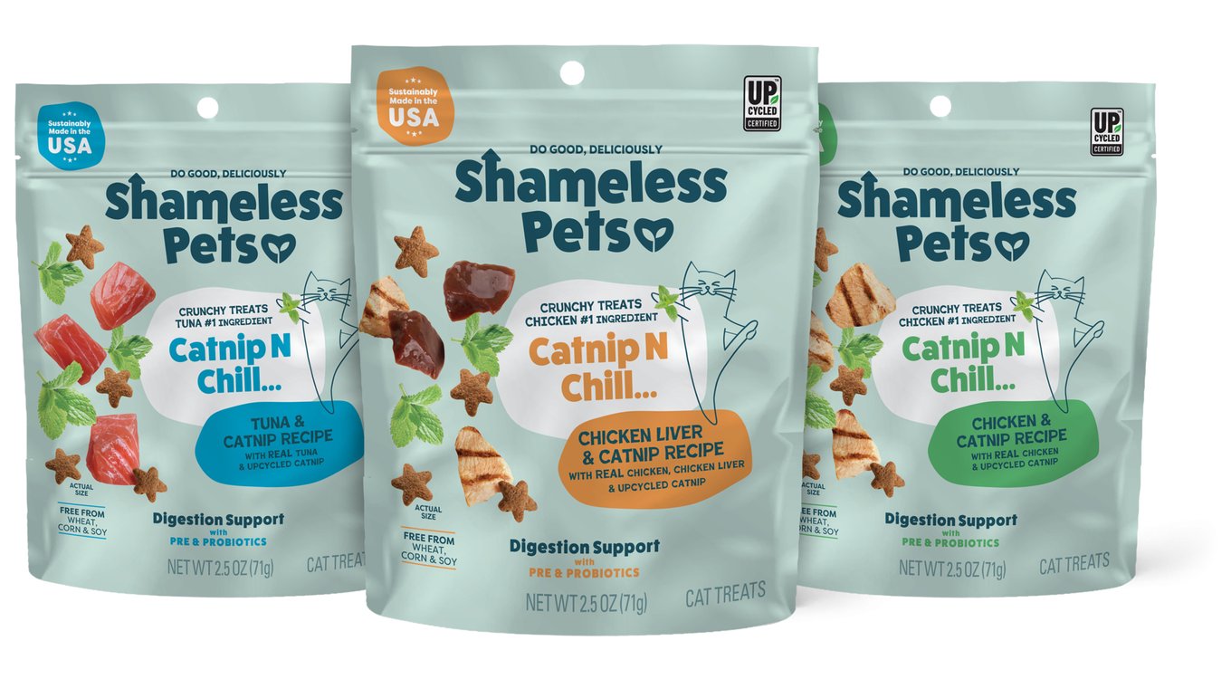 SHAMELESS PETS Catnip N Chill Chicken Crunchy Cat Treats, 2.5-oz bag ...