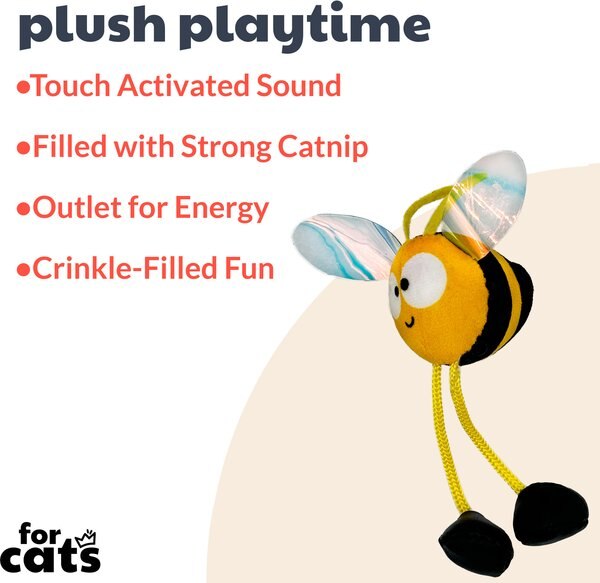 HUXLEY & KENT Chirpy Bumble Bee Plush Cat Toy - Chewy.com