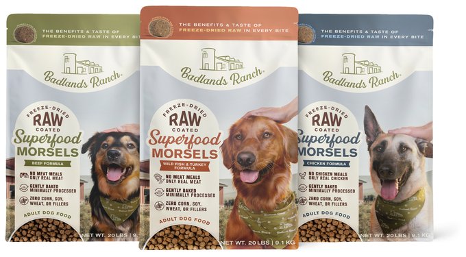 BADLANDS RANCH Superfood Complete Raw Coated Morsels Wild Fish Dry Dog ...