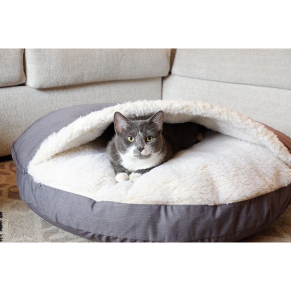 SNOOZER PET PRODUCTS Round Indoor Outdoor Cozy Cave Dog Bed, Grey ...