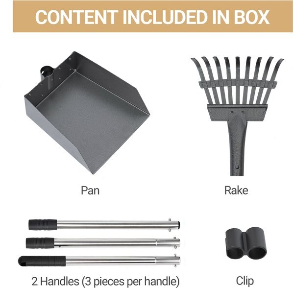 Out of Stock - NIUBYA Dog Stainless Steel Rake Pooper Scooper Set ...