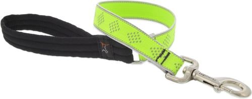 LUPINEPET Reflective Diamonds Padded Handle Dog Leash, Green Diamond ...
