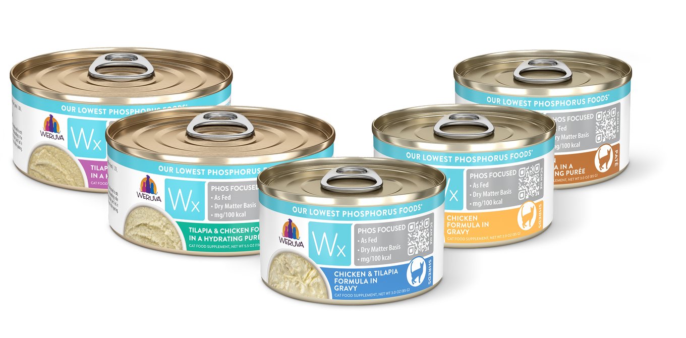 WERUVA Wx Phos Focused Pate Variety Pack Grain-Free Wet Cat Food, 3-oz ...