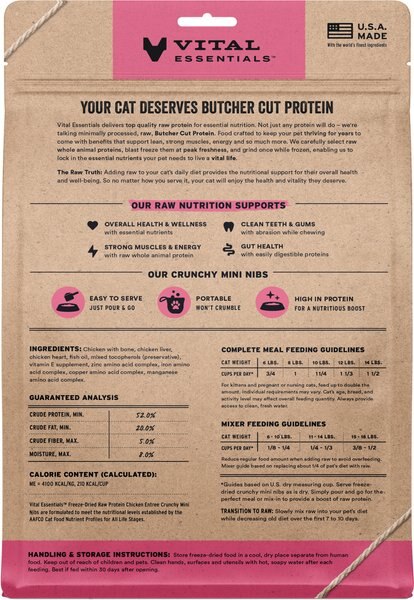VITAL ESSENTIALS Freeze-Dried Raw Chicken Entree & Mixer Cat Food ...