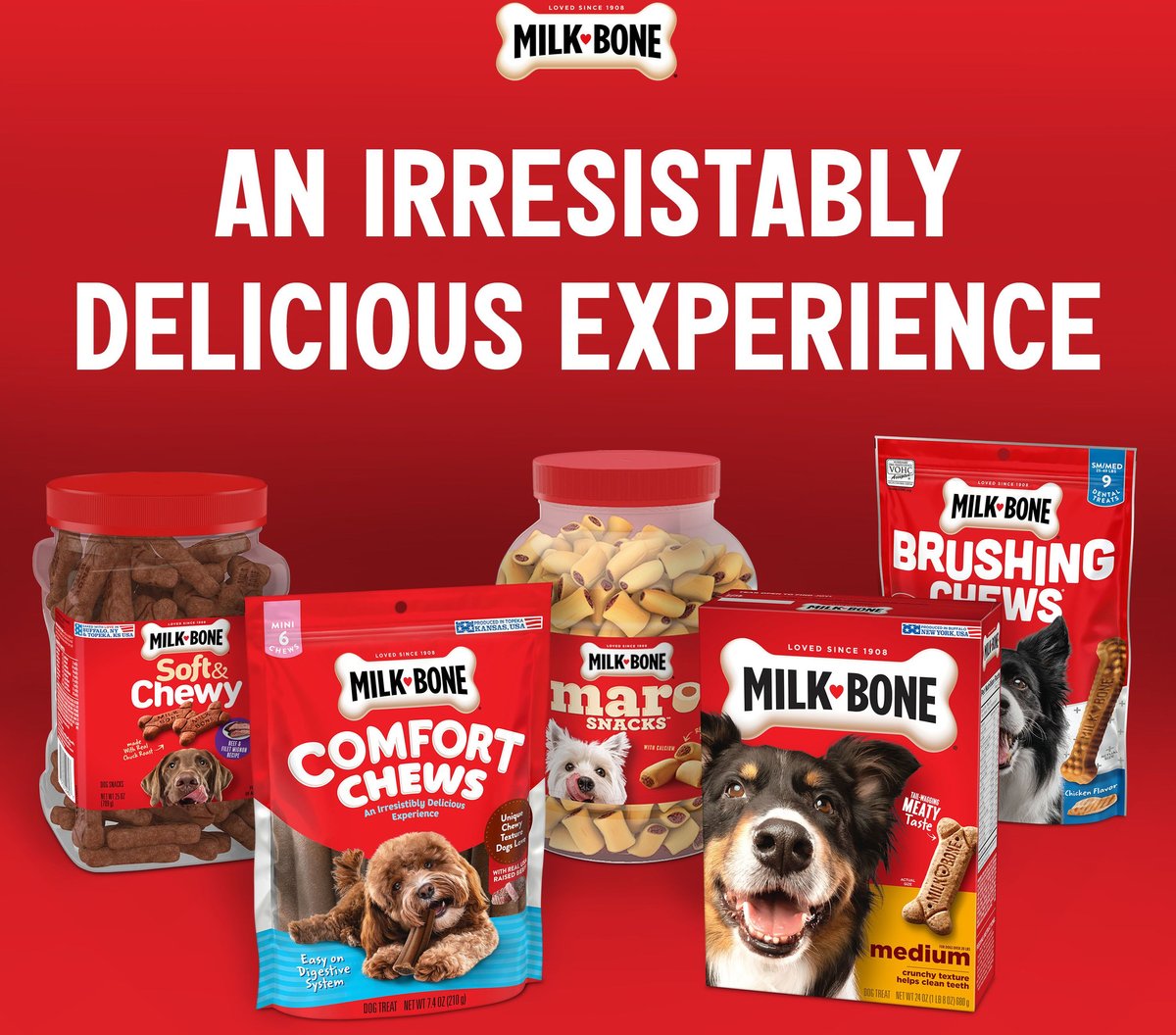 MILK-BONE Mini's Flavor Snacks Beef, Chicken & Bacon Flavored Biscuit ...