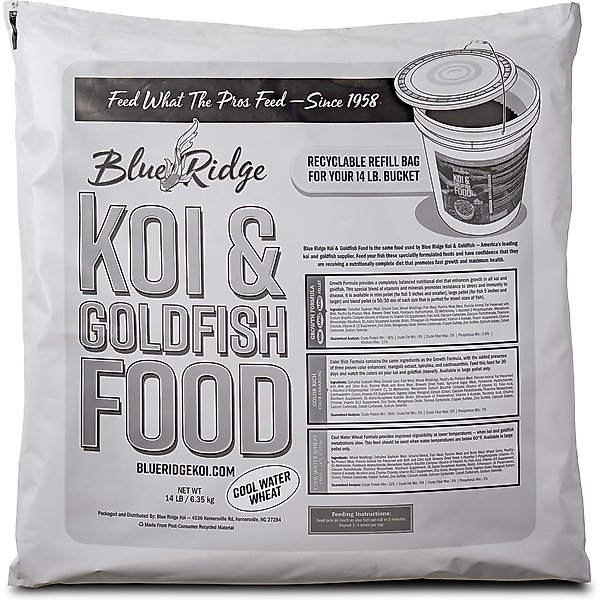 BLUE RIDGE KOI & GOLDFISH Cool Water Wheat Formula Koi & Goldfish Food ...